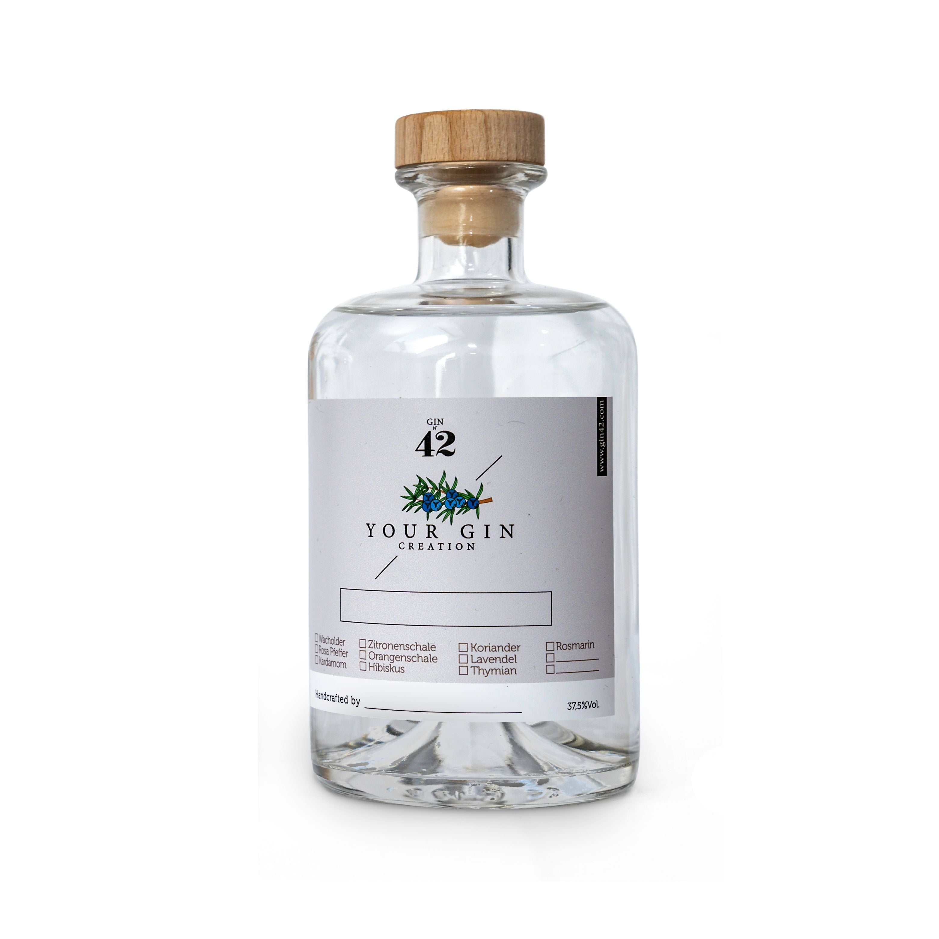 Refill-Flasche Gin DIY Set - 500 ml Neutralalkohol 37,5 % Vol. – Gin 42